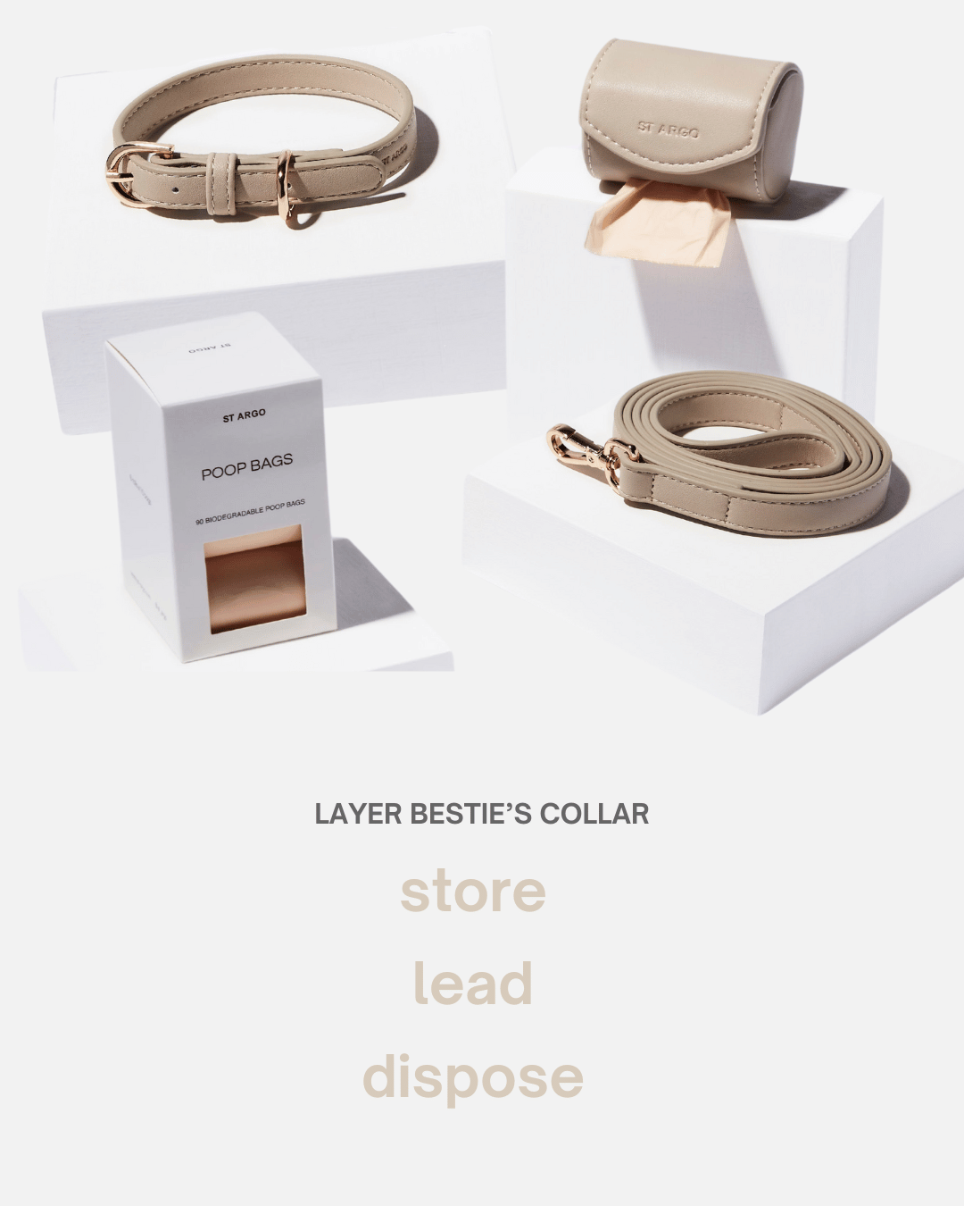 Dog Collar & Lead Set in Burgundy | ST ARGO