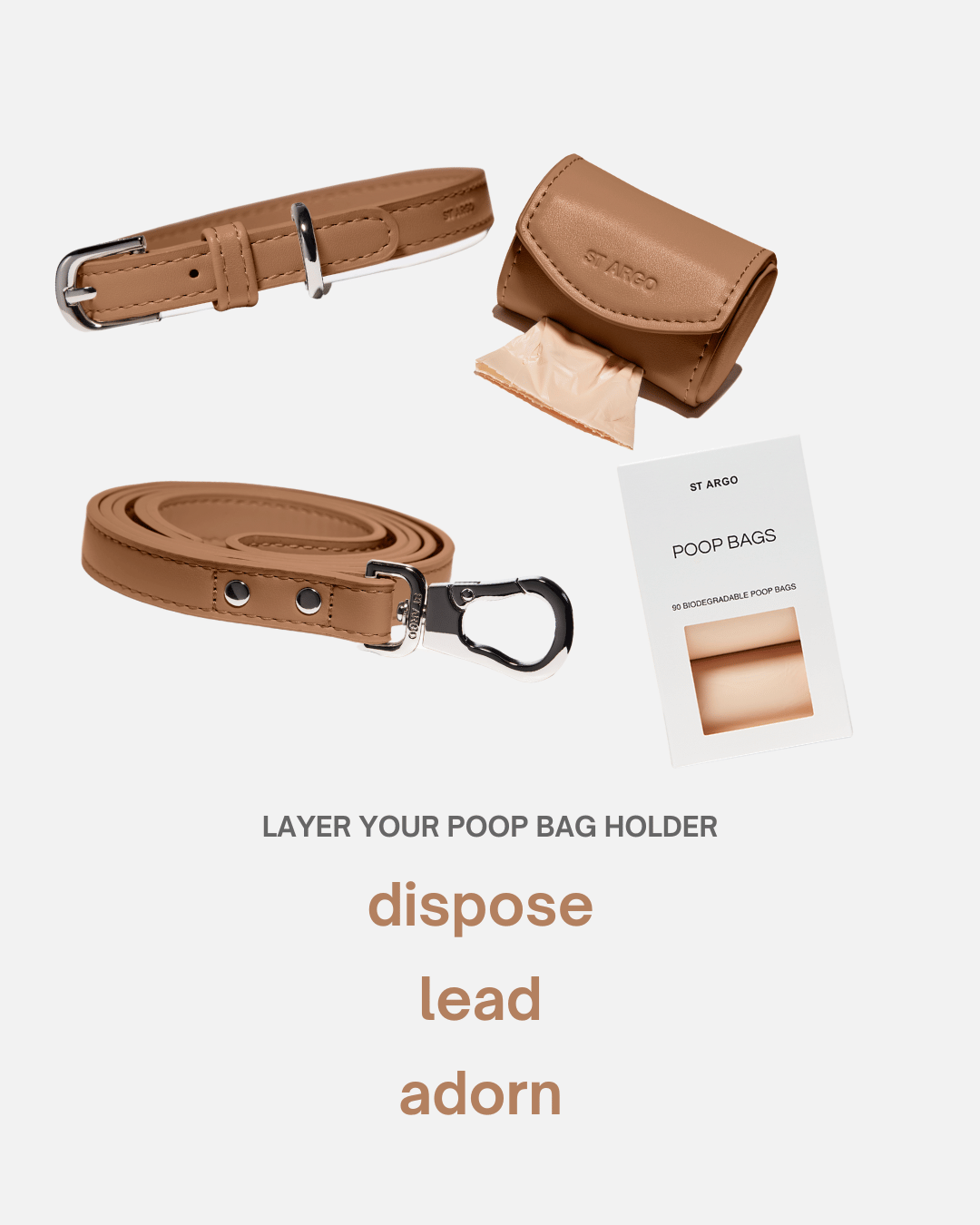 Dog Waste Bag Holder in Burgundy | ST ARGO