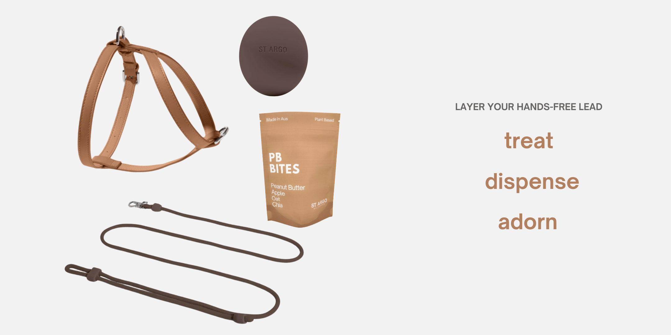 Hands-Free Dog Lead in Cocoa Brown | ST ARGO